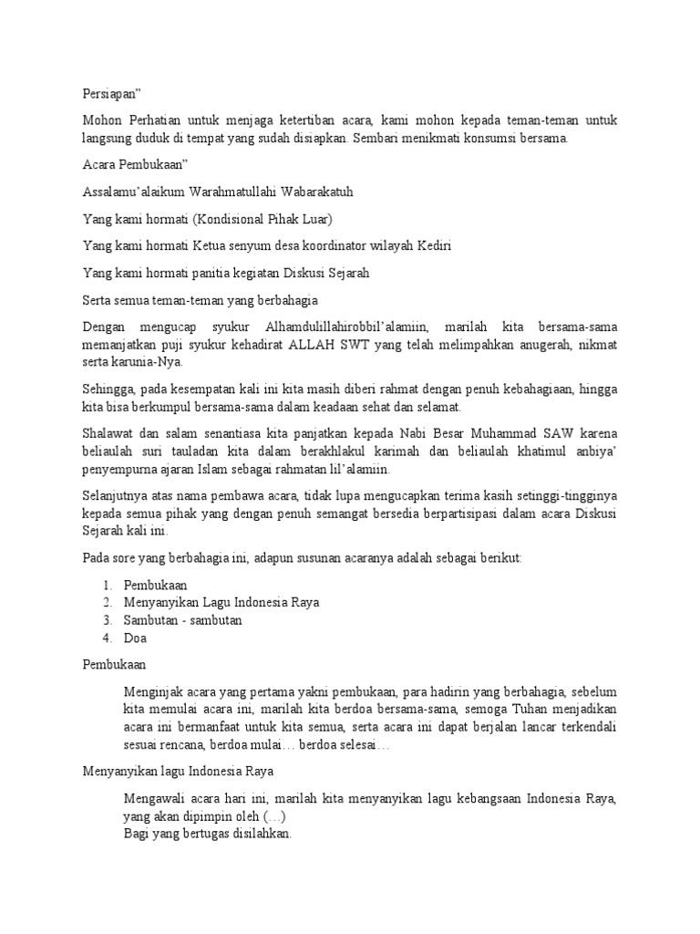 MC Acara Senyum Desa | PDF