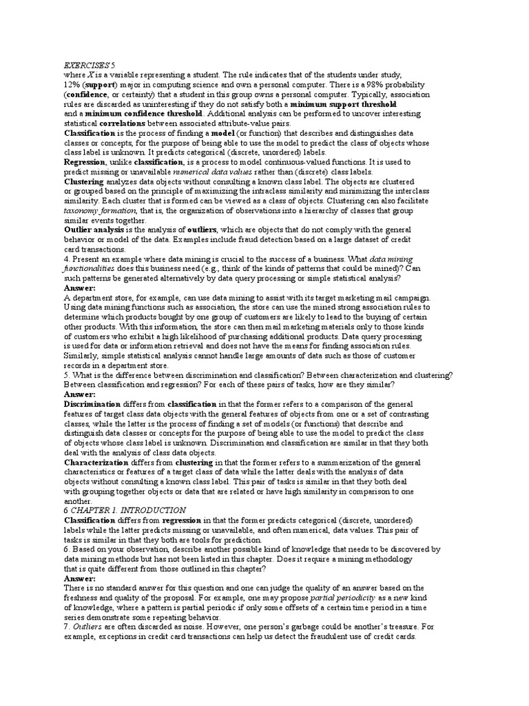 Exercises 5 | PDF | Data Mining | Databases