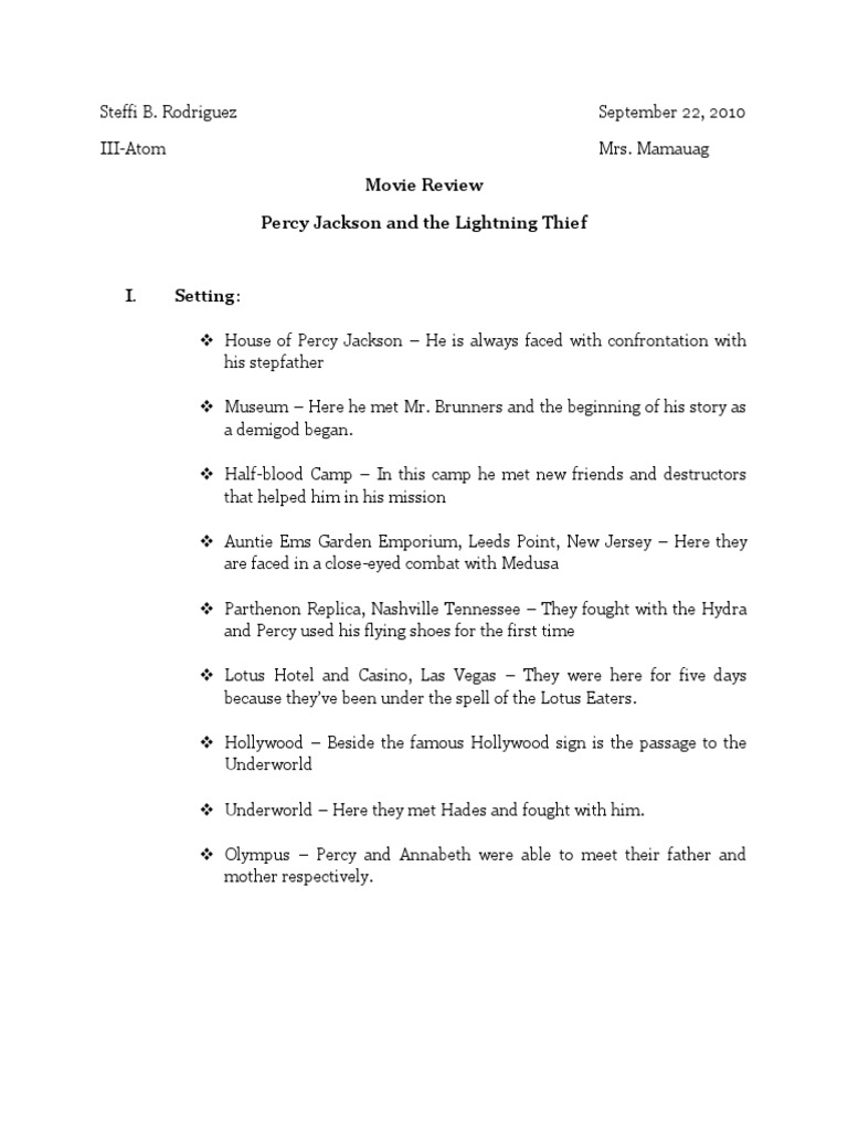 Percy Jackson and The Lightning Thief | PDF | Novel Series | American ...