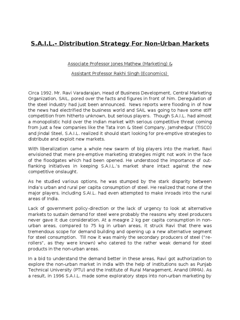 SAIL Case Study | PDF | Marketing | Demand