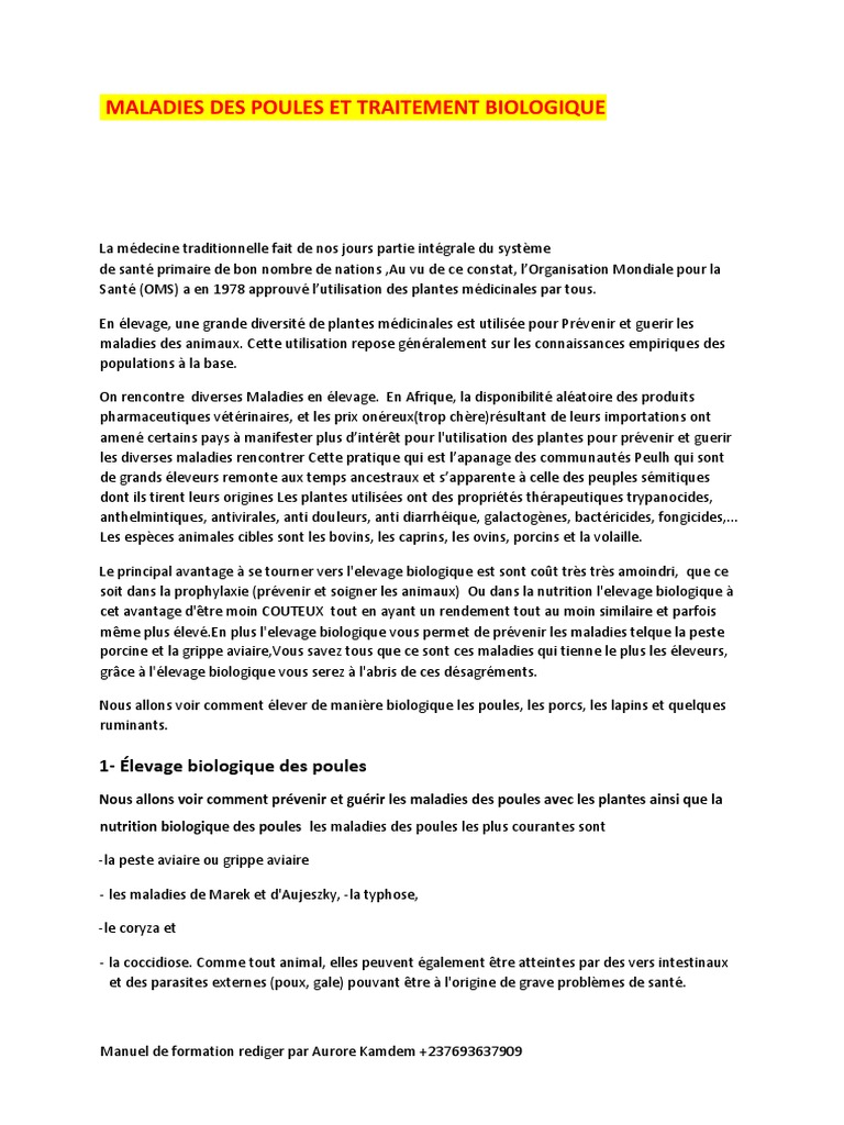Maladies des poules et traitements naturels | PDF | Alimentation ...