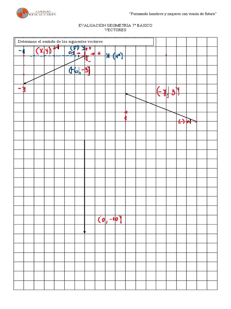 Evaluación Vectores 7° Basico | PDF