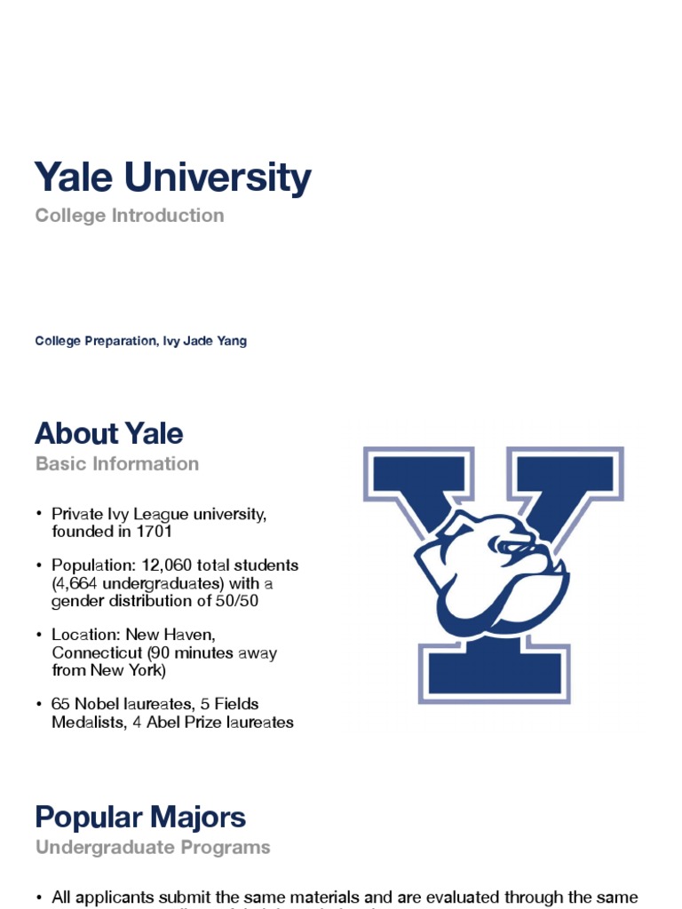 Yale University Undergraduate Programs Overview | PDF