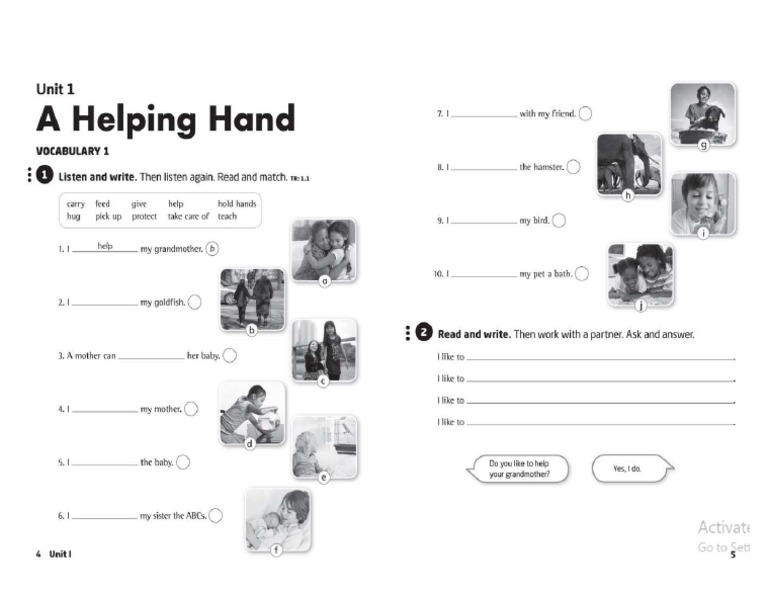 Our World 3 - Unit 1 - Vocabulary 1 (WB) | PDF