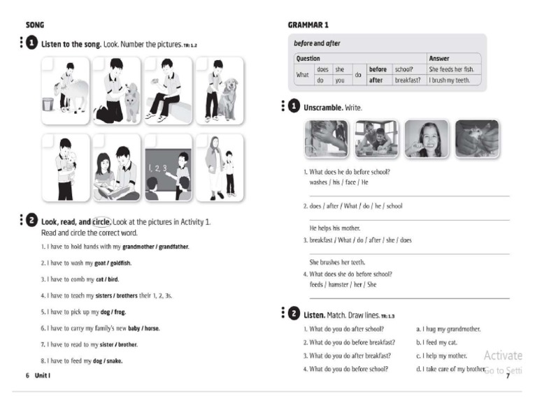 Our World 3 - Unit 1 - Grammar 1 (WB) | PDF