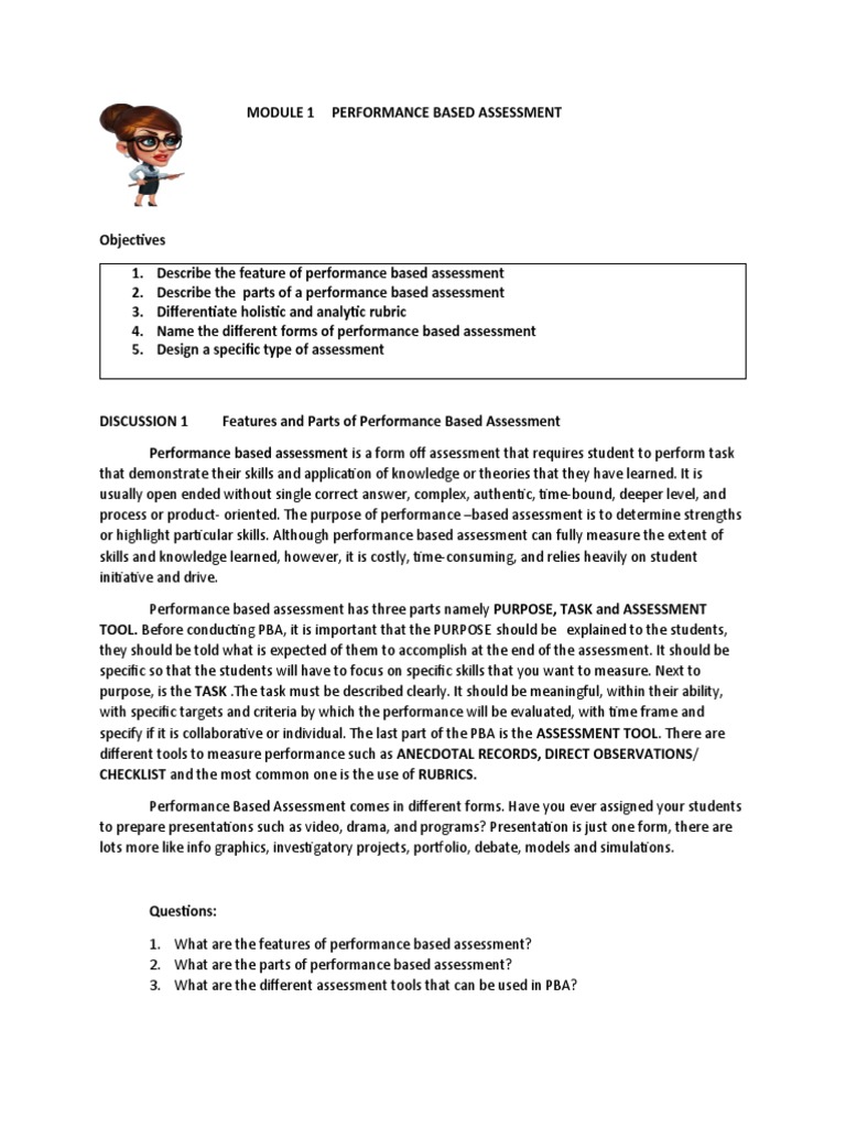 Module in PBA | PDF | Educational Assessment | Rubric (Academic)