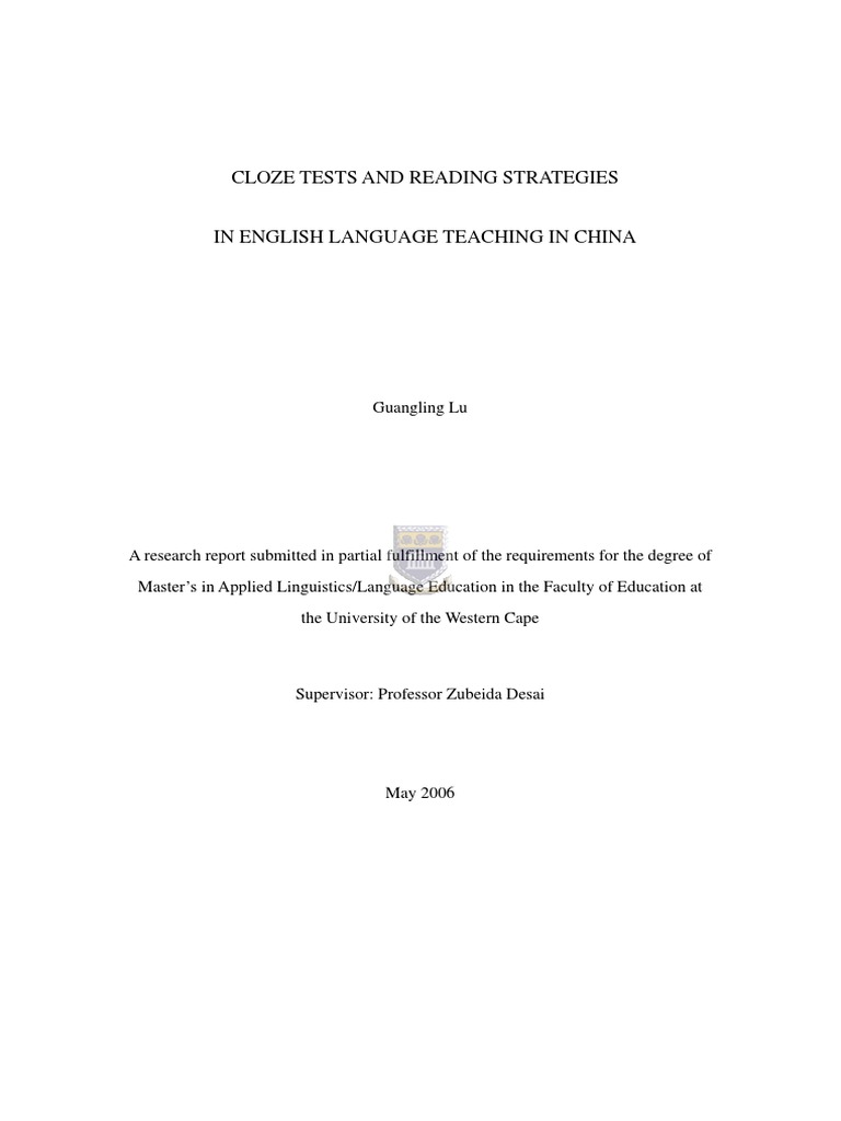 CLOZE TESTS AND READING STRATEGIES (PDFDrive) | PDF | Reading ...