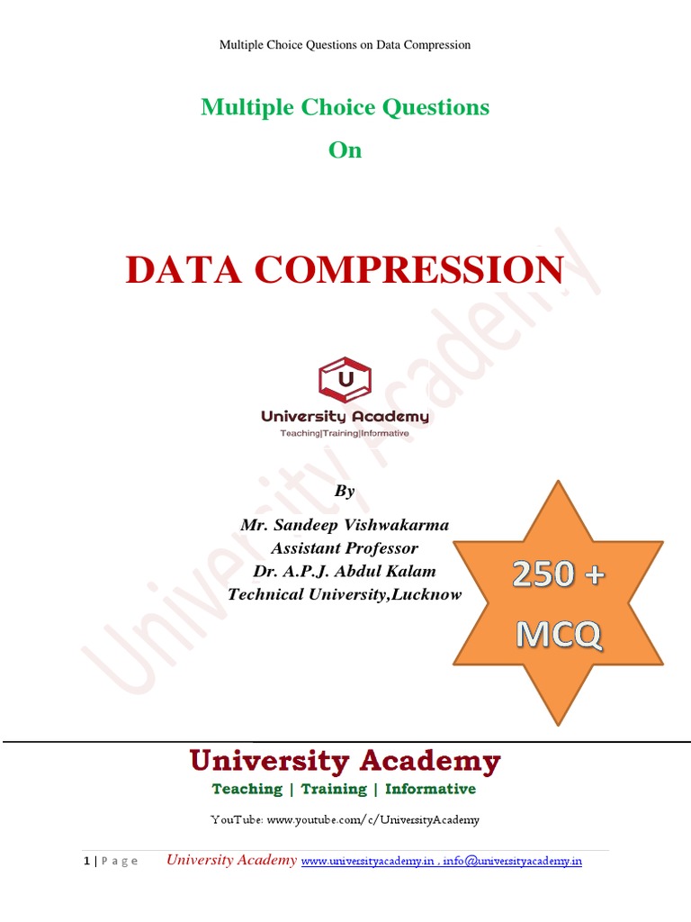 Data Compression: Multiple Choice Questions On | PDF | Data Compression | Code
