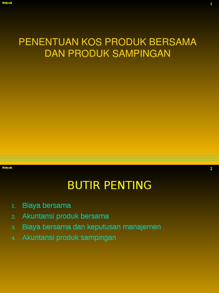 Penentuan Kos Produk Bersama Dan Produk Sampingan | PDF
