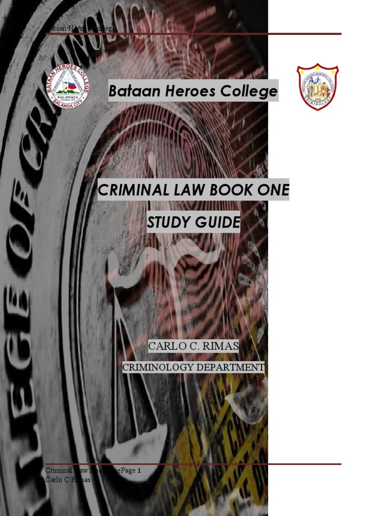 Criminal Law Study Guide Overview | PDF | Mens Rea | Crime & Violence