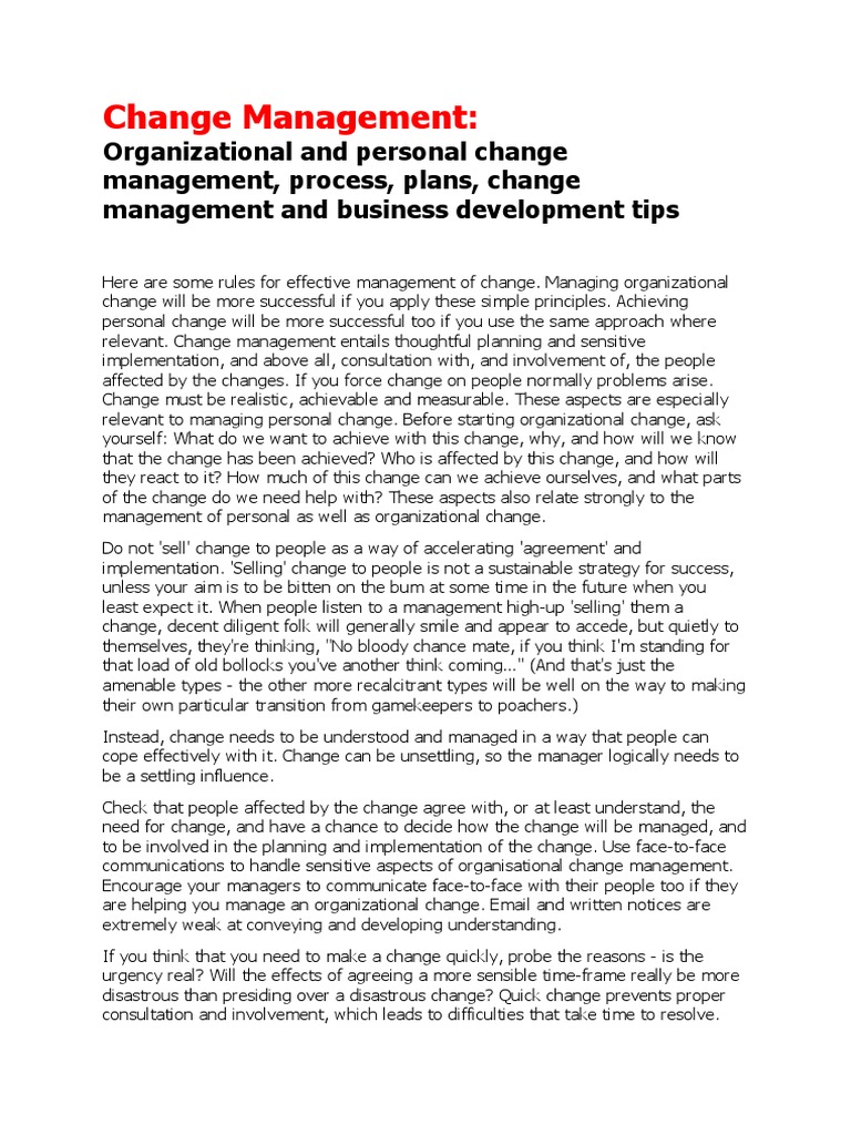 Change Management | PDF | Change Management | Mindset