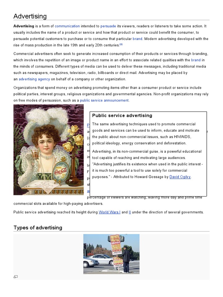 Public Service Advertising | PDF | Advertising | Mass Media