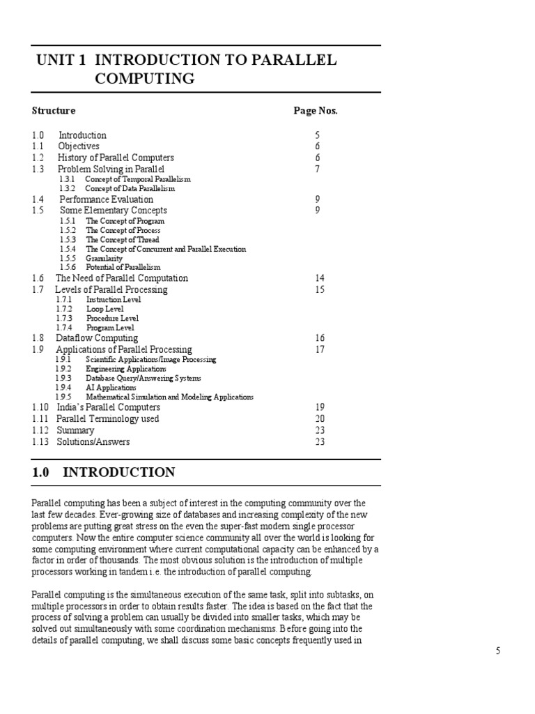 Parallel Computing MCSE011 | PDF | Process (Computing) | Parallel Computing
