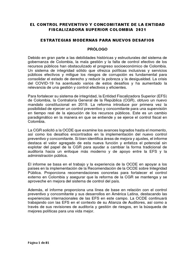 El Nuevo Control Preventivo y Concomitante en Colombia 2021 | PDF ...
