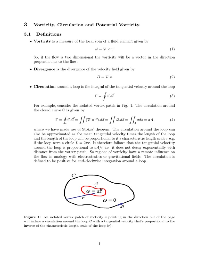 3 Circulation Vorticity PV | PDF | Vortices | Fluid Dynamics