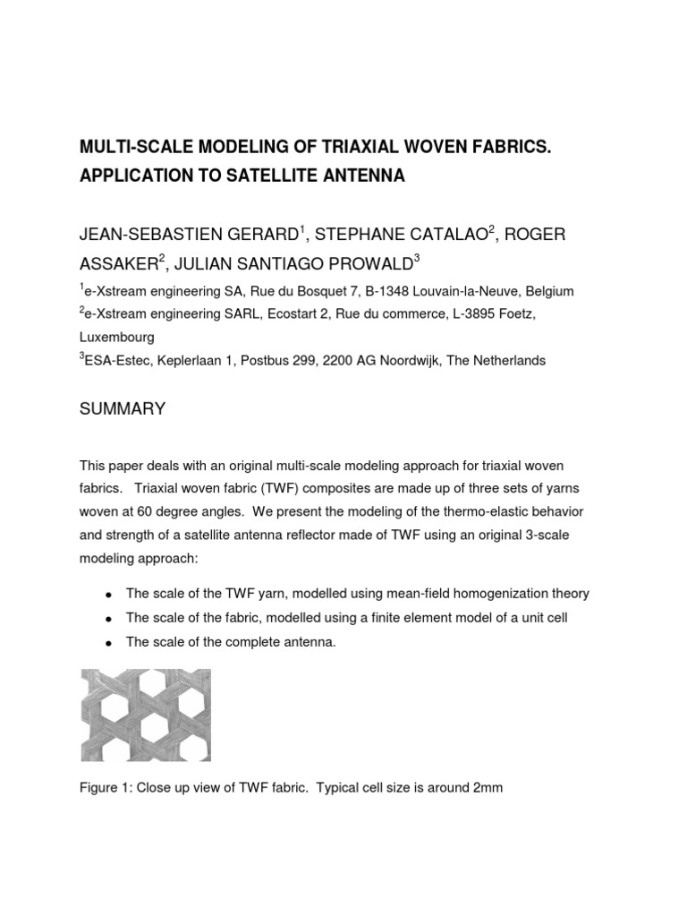 Modeling Triaxial Woven Fabrics For Satellite Antenna | PDF | Composite ...