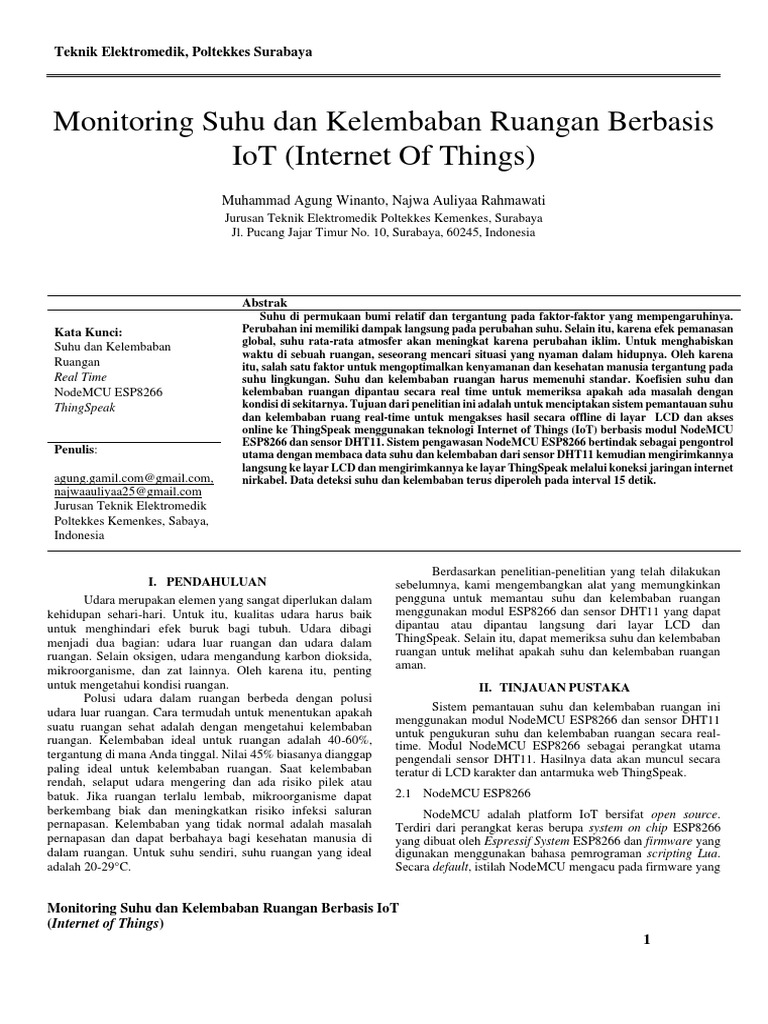 2C2 - Monitoring Suhu Dan Kelembaban Ruangan Berbasis IoT - Kelompok 5 ...