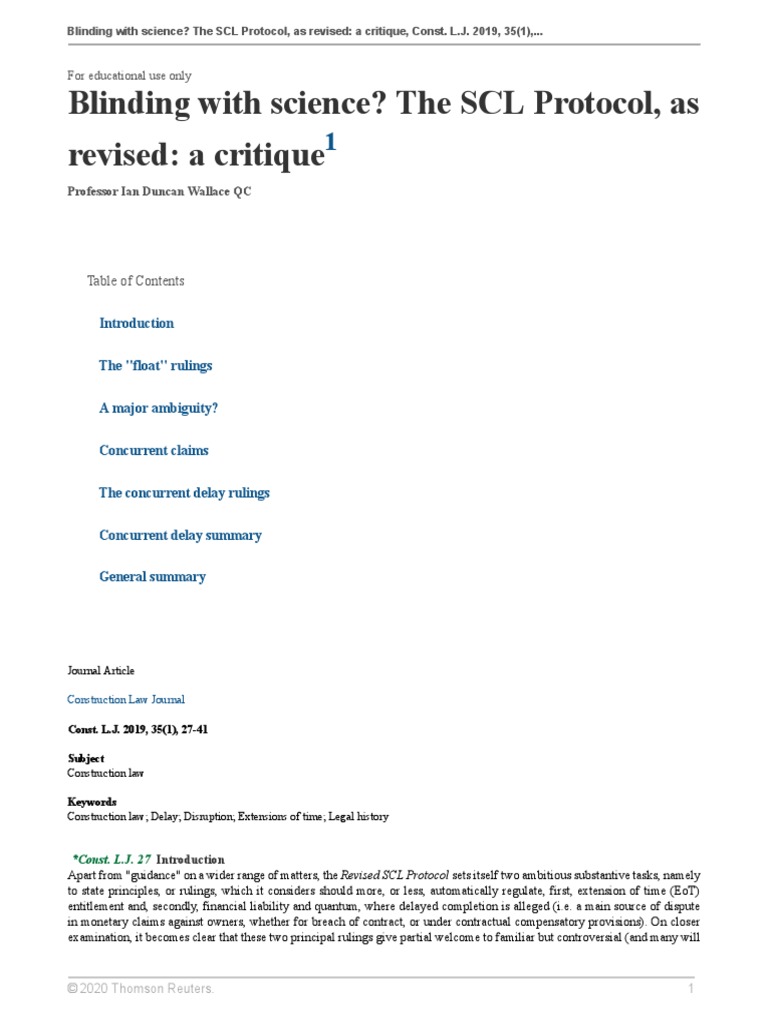 Blinding With Science? The SCL Protocol, As Revised: A Critique | PDF ...