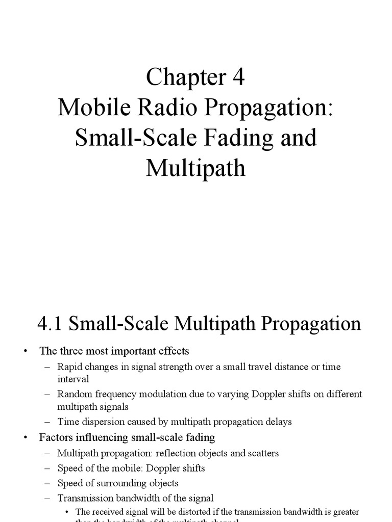 Mobile Radio Propagation: Small-Scale Fading and Multipath | PDF | Bandwidth (Signal Processing ...