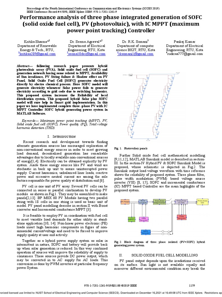 Performance Analysis of Three Phase Integrated Generation of SOFC Solid ...