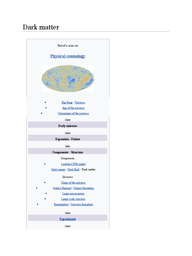 Dark Matter: Physical Cosmology | Download Free PDF | Dark Matter ...