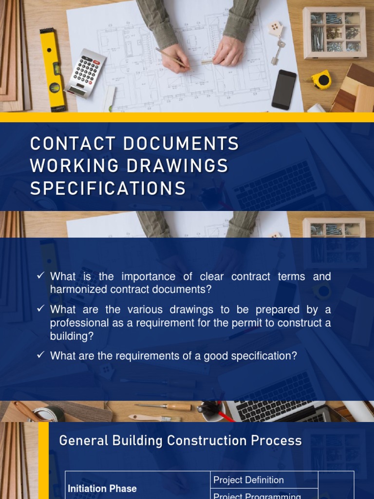 Contract Documents, Working Drawings and Specifications | Download Free ...