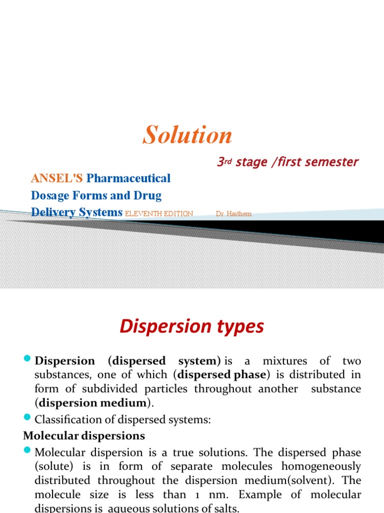 Solution | PDF | Solubility | Solution