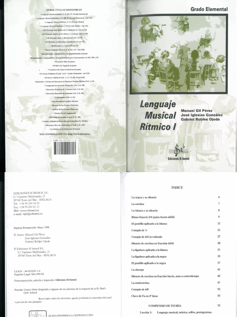 Lenguaje Musical Rítmico I.ediciones Si Bemol | PDF