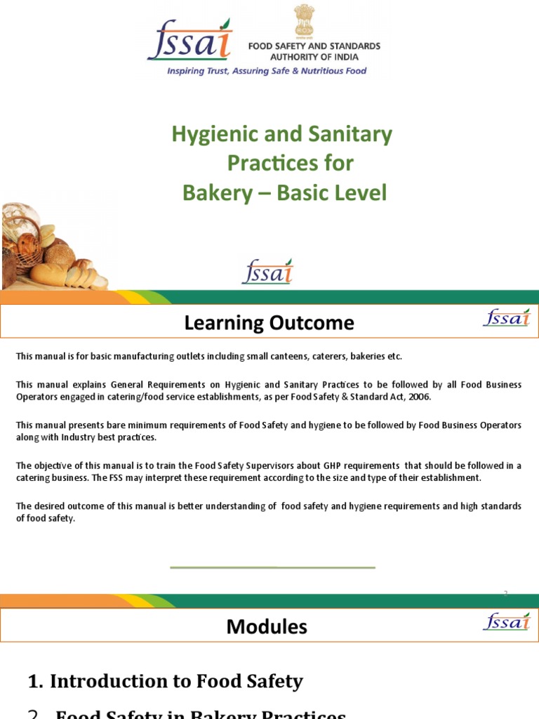 Hygienic and Sanitary Practices For Bakery - Basic Level | PDF | Food ...
