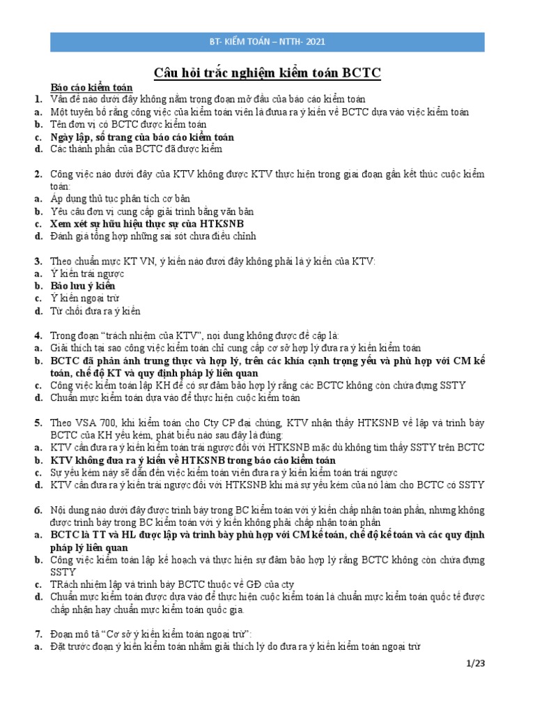 Kiem Toan BCTC | PDF