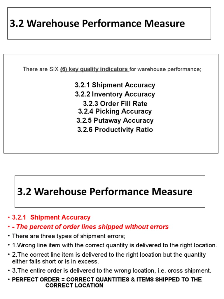Topic 3.2 Measuring and Benchmarking Warehouse Performance | PDF ...