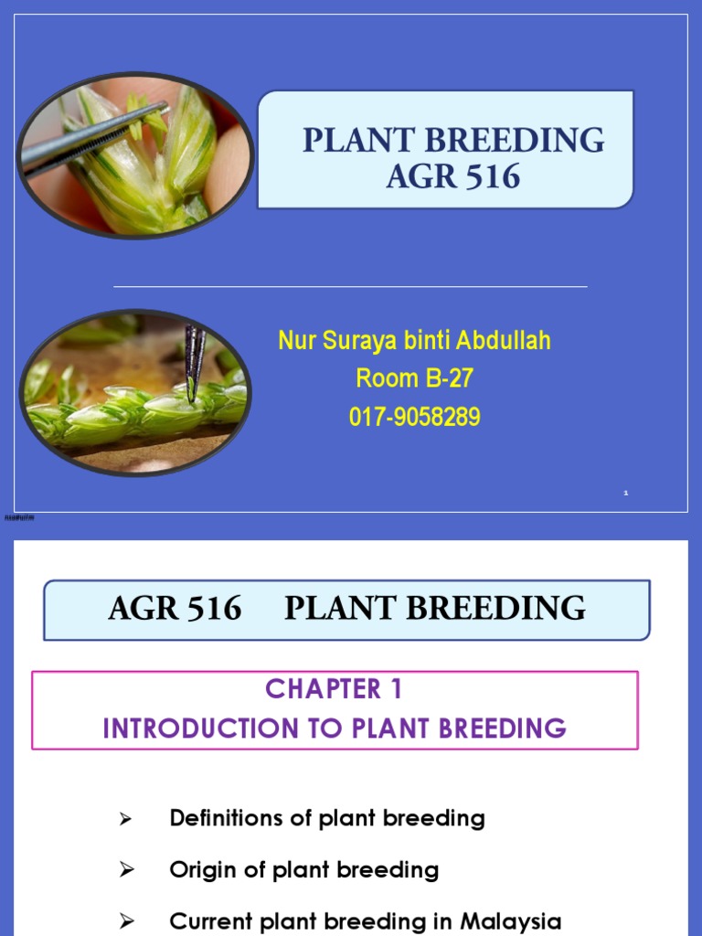 Chapter 1 - Introduction To Plant Breeding | PDF | Plant Breeding ...