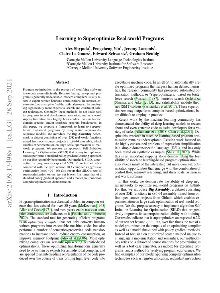 Learning To Superoptimize Real-World Programs | PDF | Compiler | Program Optimization