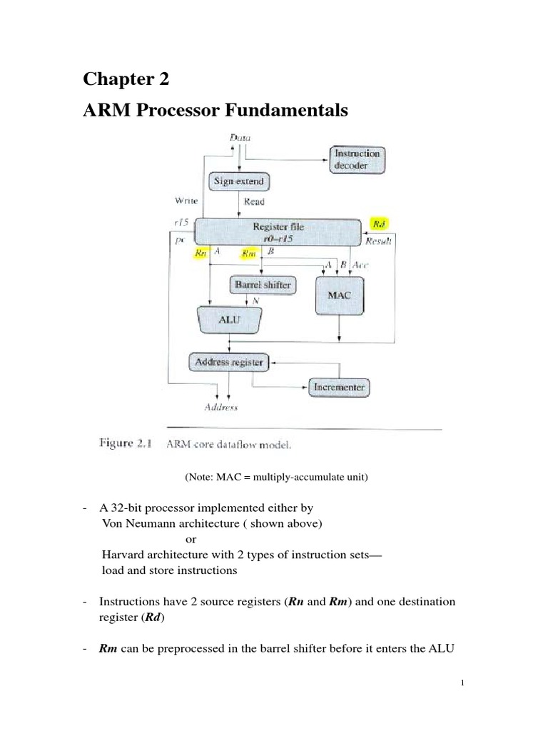 Arm Processor Fundamentals Note Mac Multiply Accumulate Unit Pdf Arm Architecture