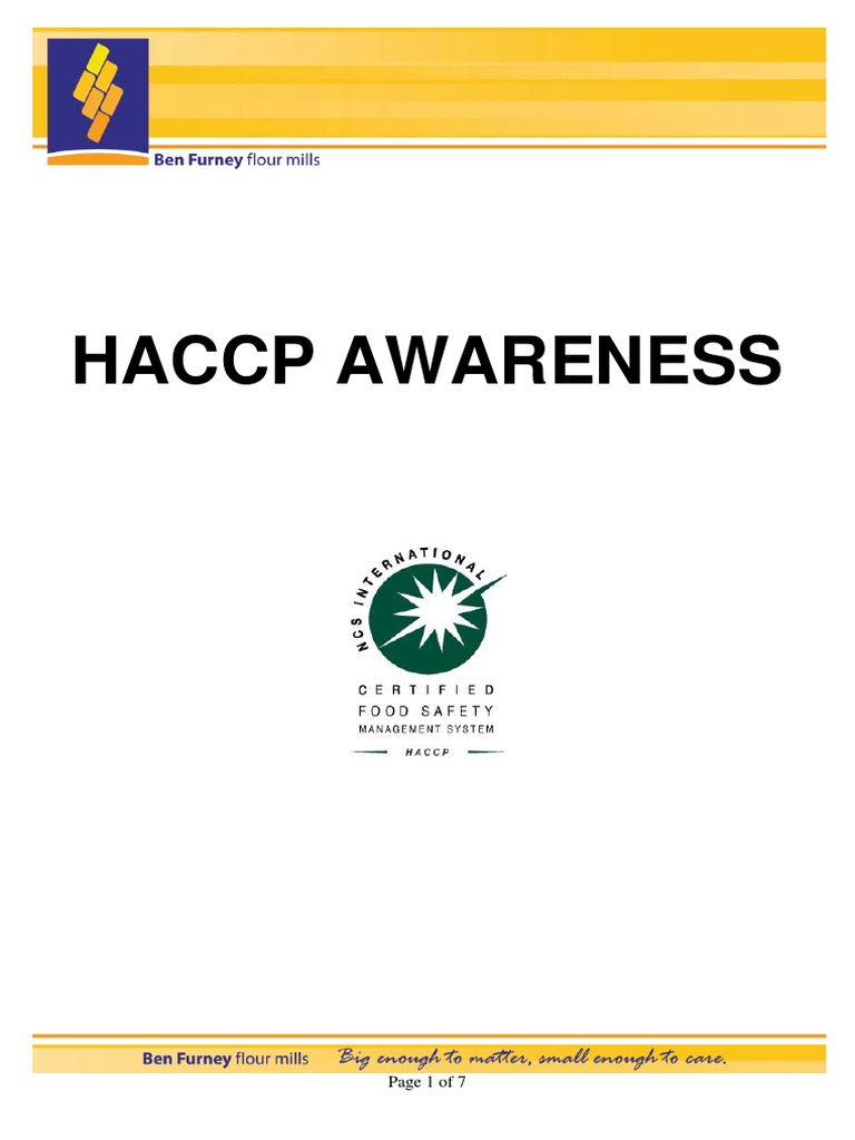 HACCP Awareness | PDF | Hazard Analysis And Critical Control Points ...