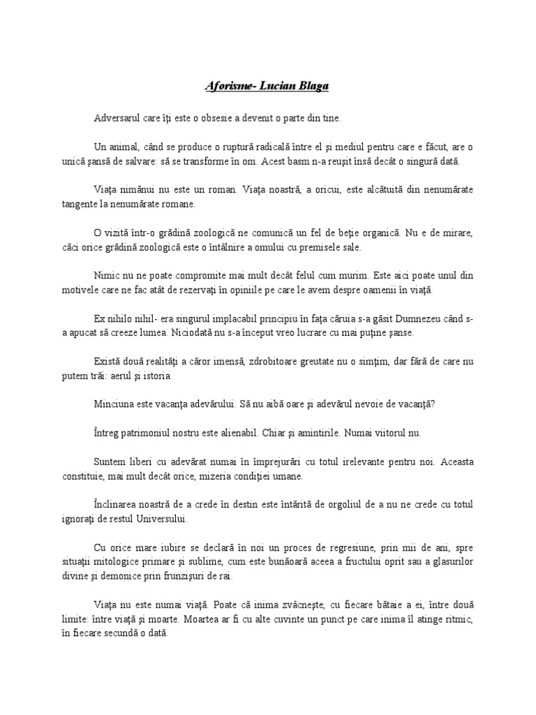 Aforisme - Lucian Blaga | PDF