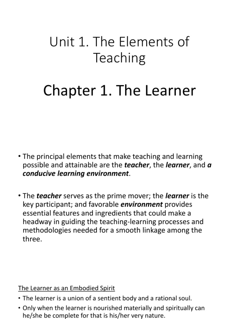 Unit 1. The Elements of Teaching | PDF | Learning | Intelligence