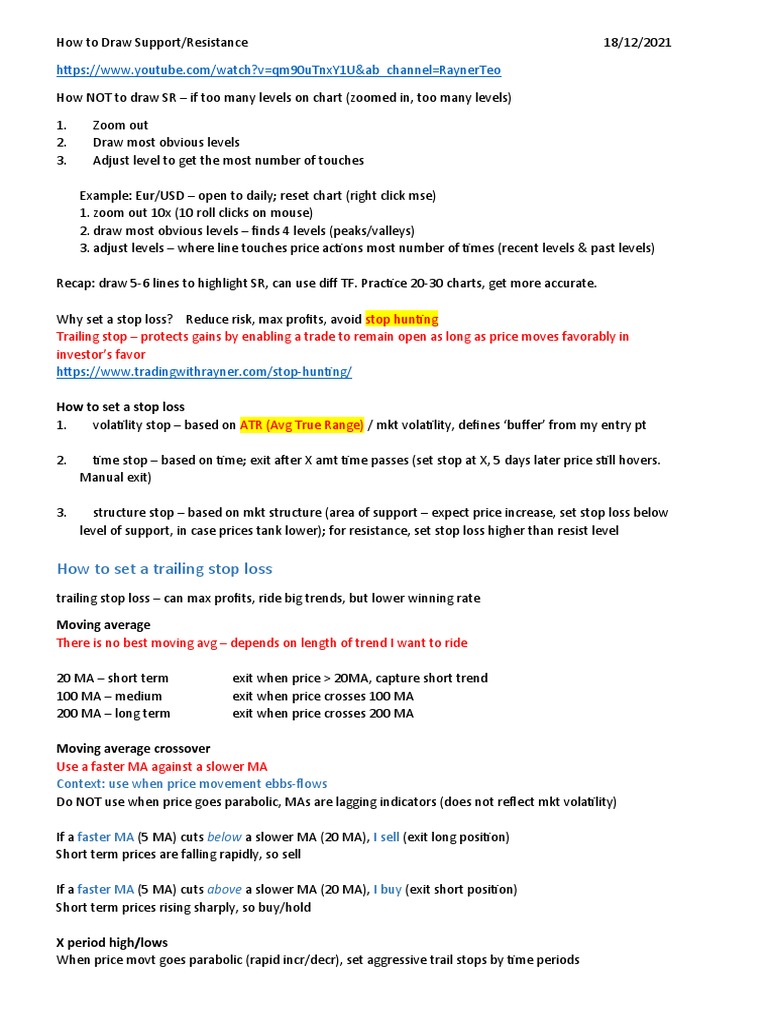 Rayner Teo - Notes On Ultimate Guide To Price Action Trading 18.12.21 ...