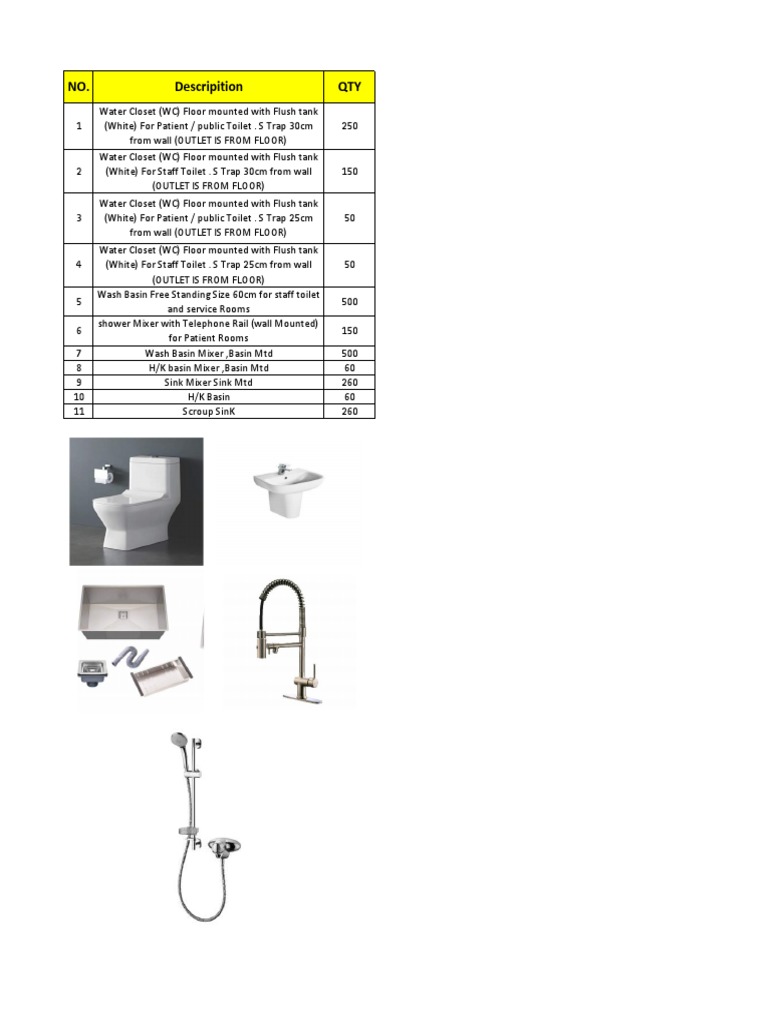 Sanitary Fixtures | PDF
