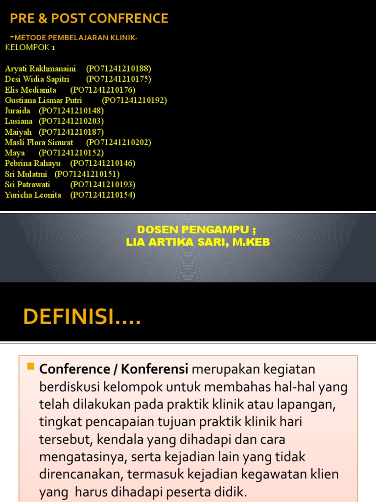Pre & Post Confrence | PDF | Karier & Perkembangan