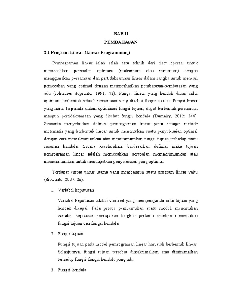 Optimasi Program Linear Pabrik Roti | PDF | Metode & Bahan Ajar