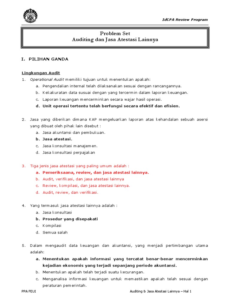 Soal Tambahan Auditing | PDF