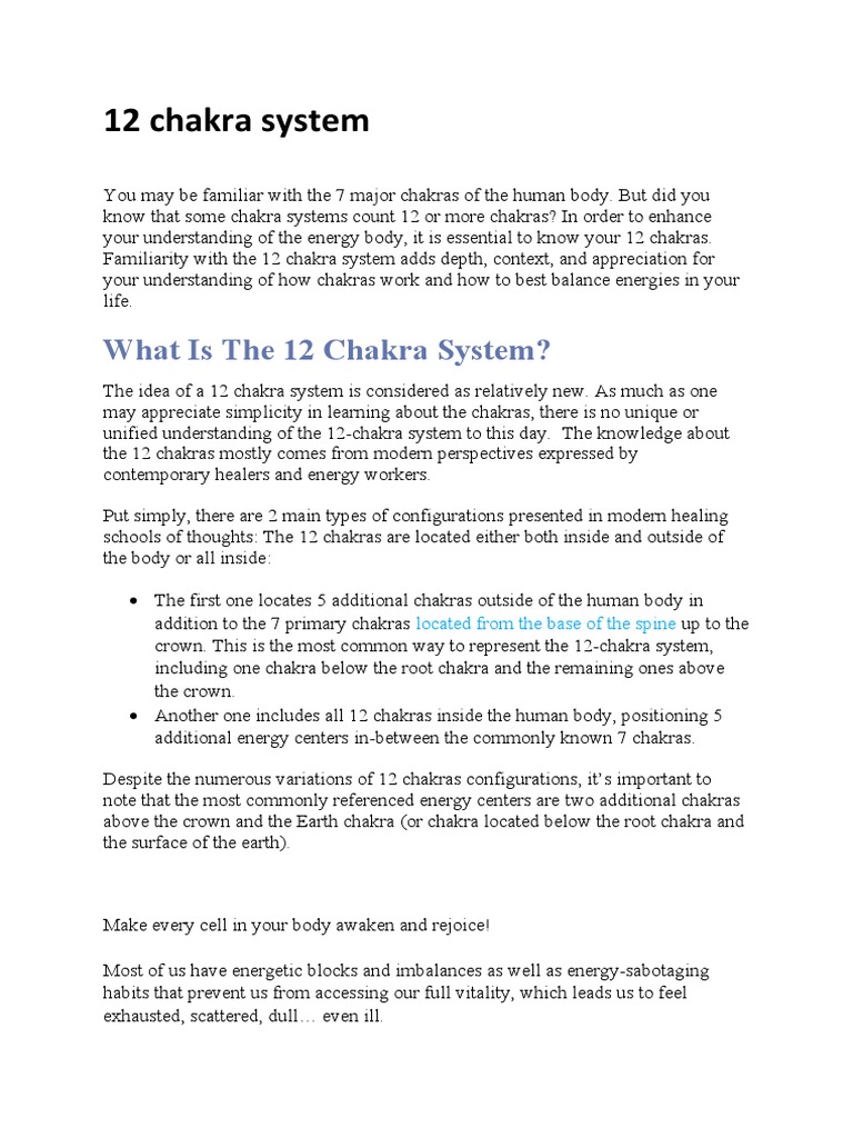 Understanding the 12 Chakra System | PDF | Chakra | Shamanism