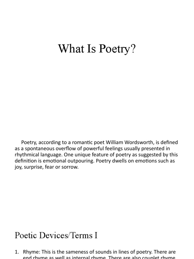Understanding Poetry and Its Devices | PDF | Language Arts & Discipline ...
