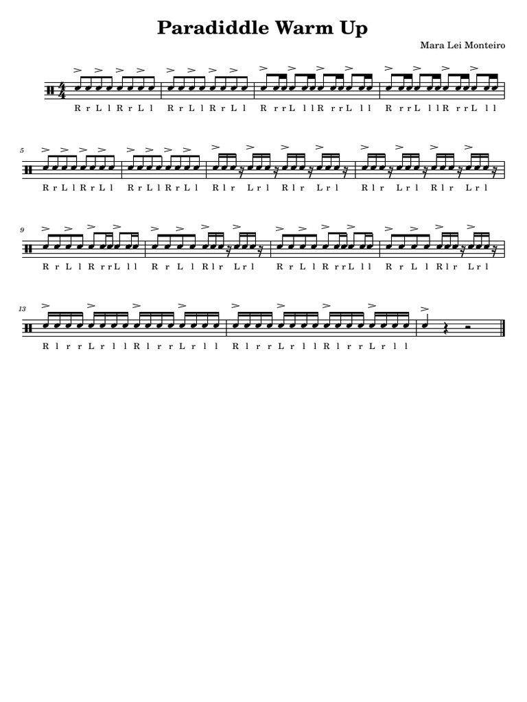 Paradiddle Warm-Up Exercises | PDF