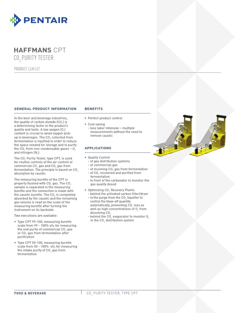 Haffmans CPT: CO Purity Tester | PDF | Carbon Dioxide | Gases
