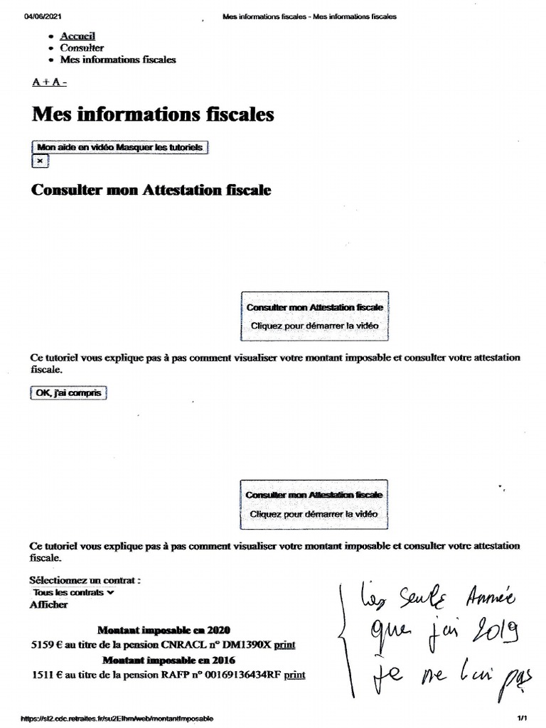 Attestation Fiscale | PDF