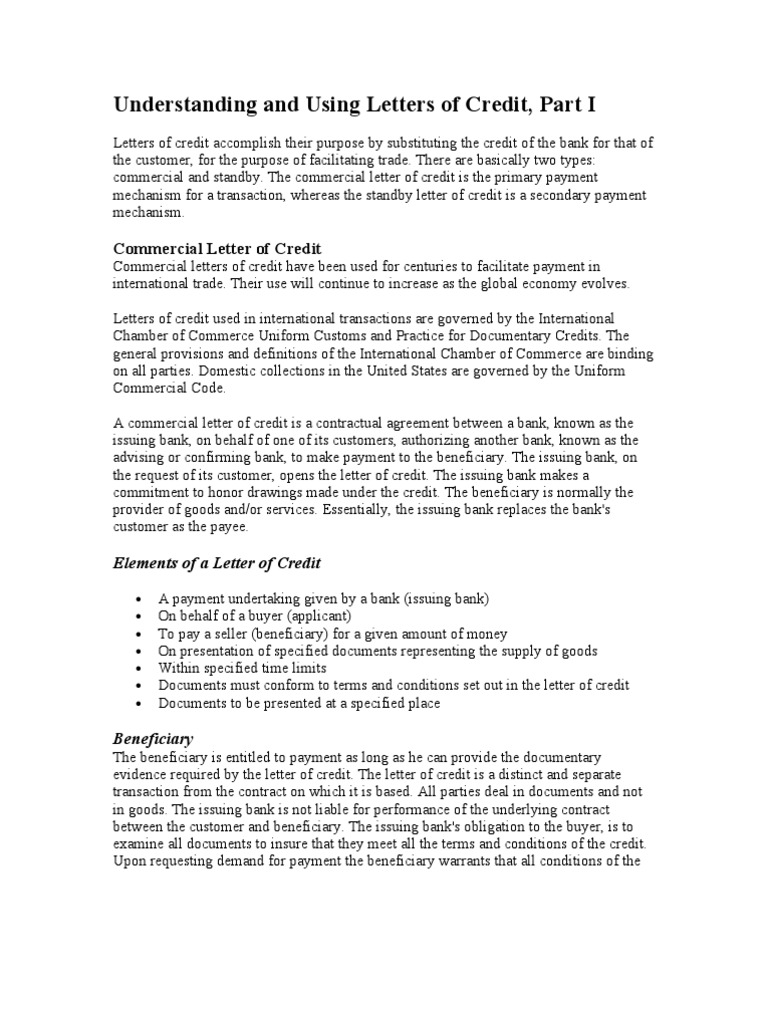 Understanding and Using Letters of Credit | PDF | Letter Of Credit | Credit