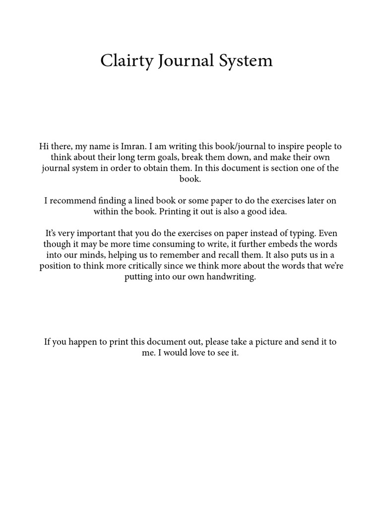 Create Your Personal Journal System | PDF | Thought | Reason
