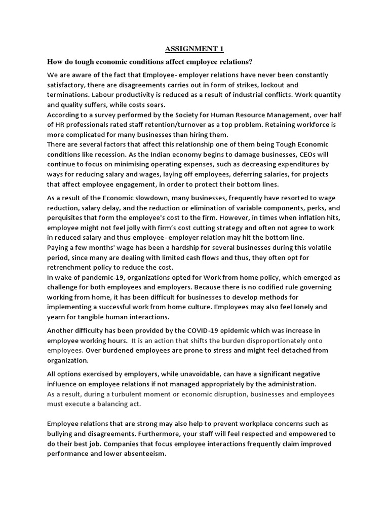 Anjali Assignment 1 | PDF | Employment | Labour Law